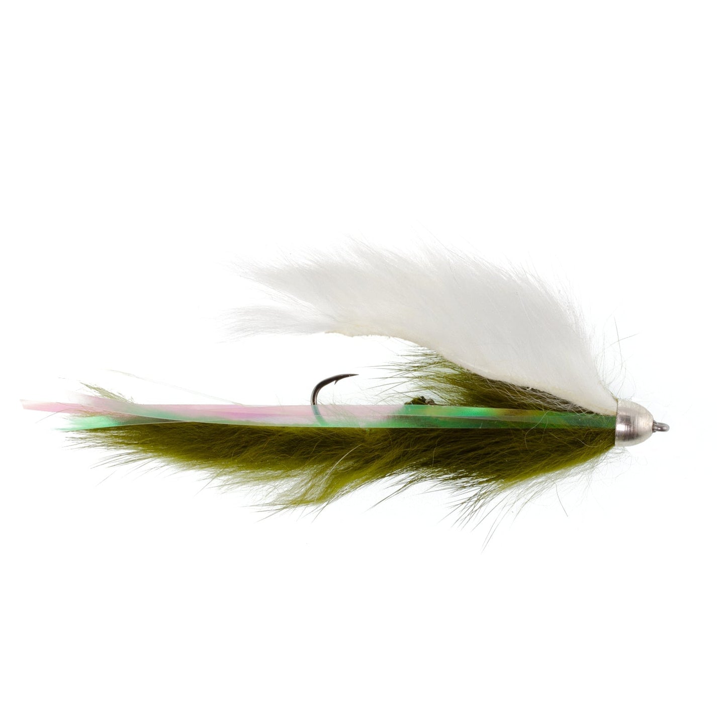Dolly Llama Stinger Streamer Flies - 3 Olive and White Steelhead Trout ...